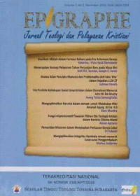 EPIGRAPHE;Jurnal Teologi dan Pelayanan Kristiani STT TORSINA-SURAKARTA ...
